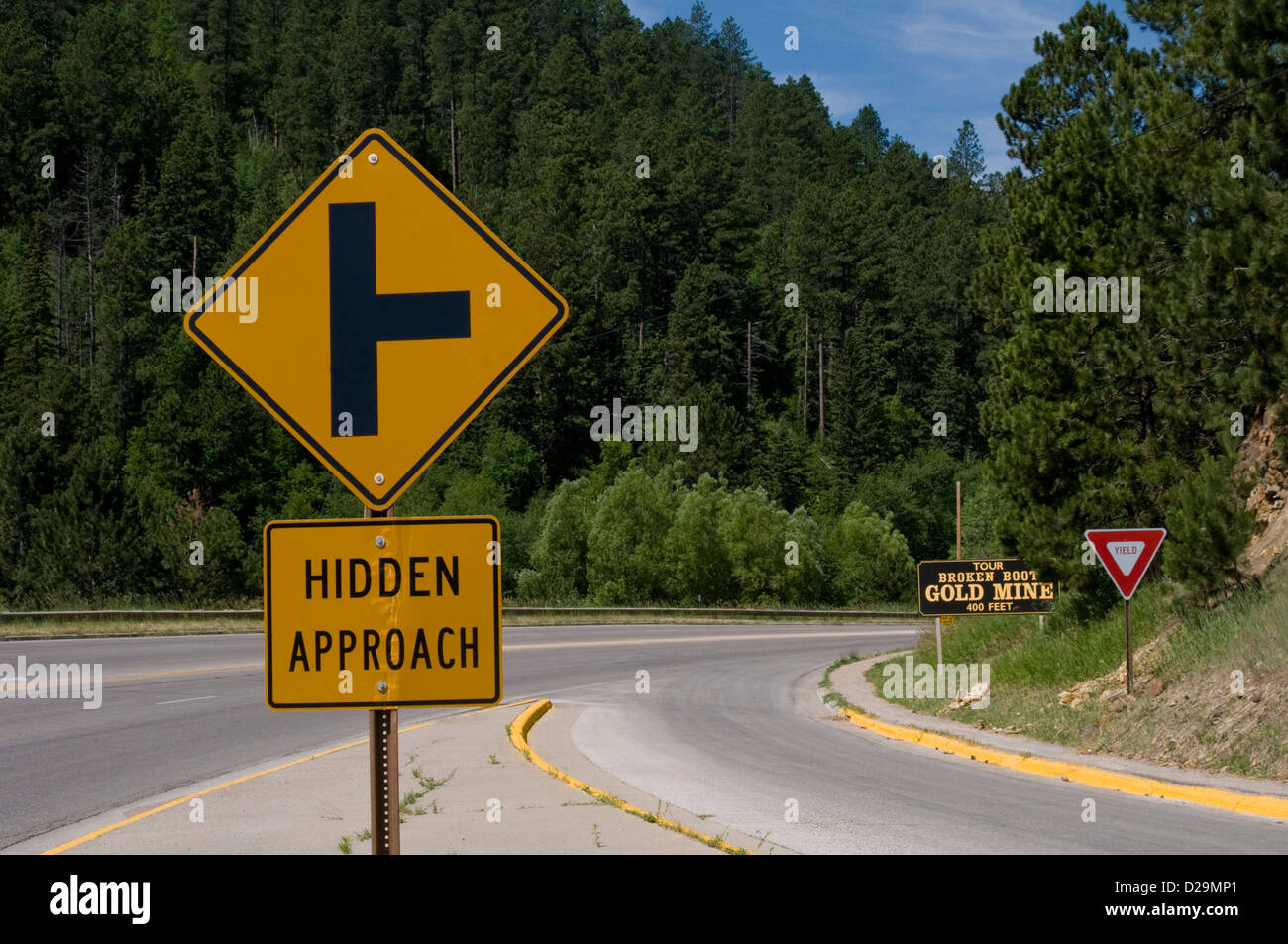 Hidden approach traffic sign Stock Photo - Alamy