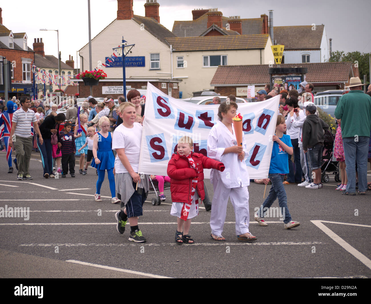 Paraders part of Sutton on Sea carnival parade august 2012 Stock Photo ...