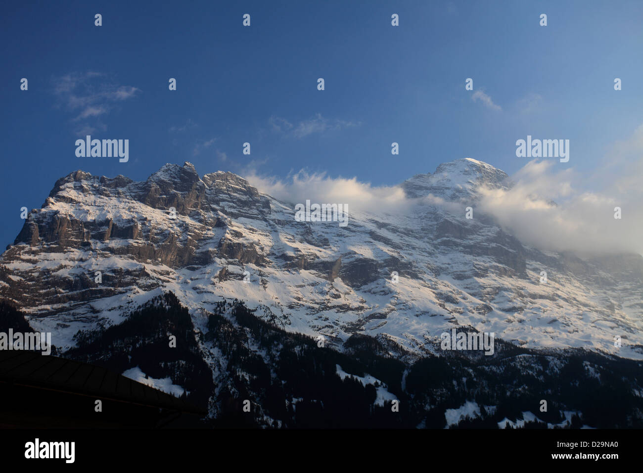 Winter North face of the Eiger Mountain, Grindelwald Ski resort; Swiss ...