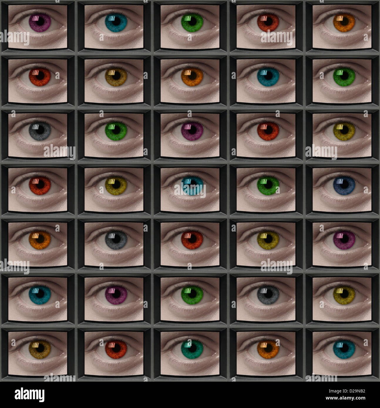 Video monitor screens of eyes with Stock Photo - Alamy