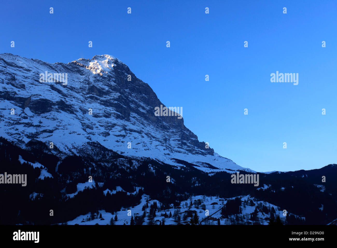 Winter North face of the Eiger Mountain, Grindelwald Ski resort; Swiss ...