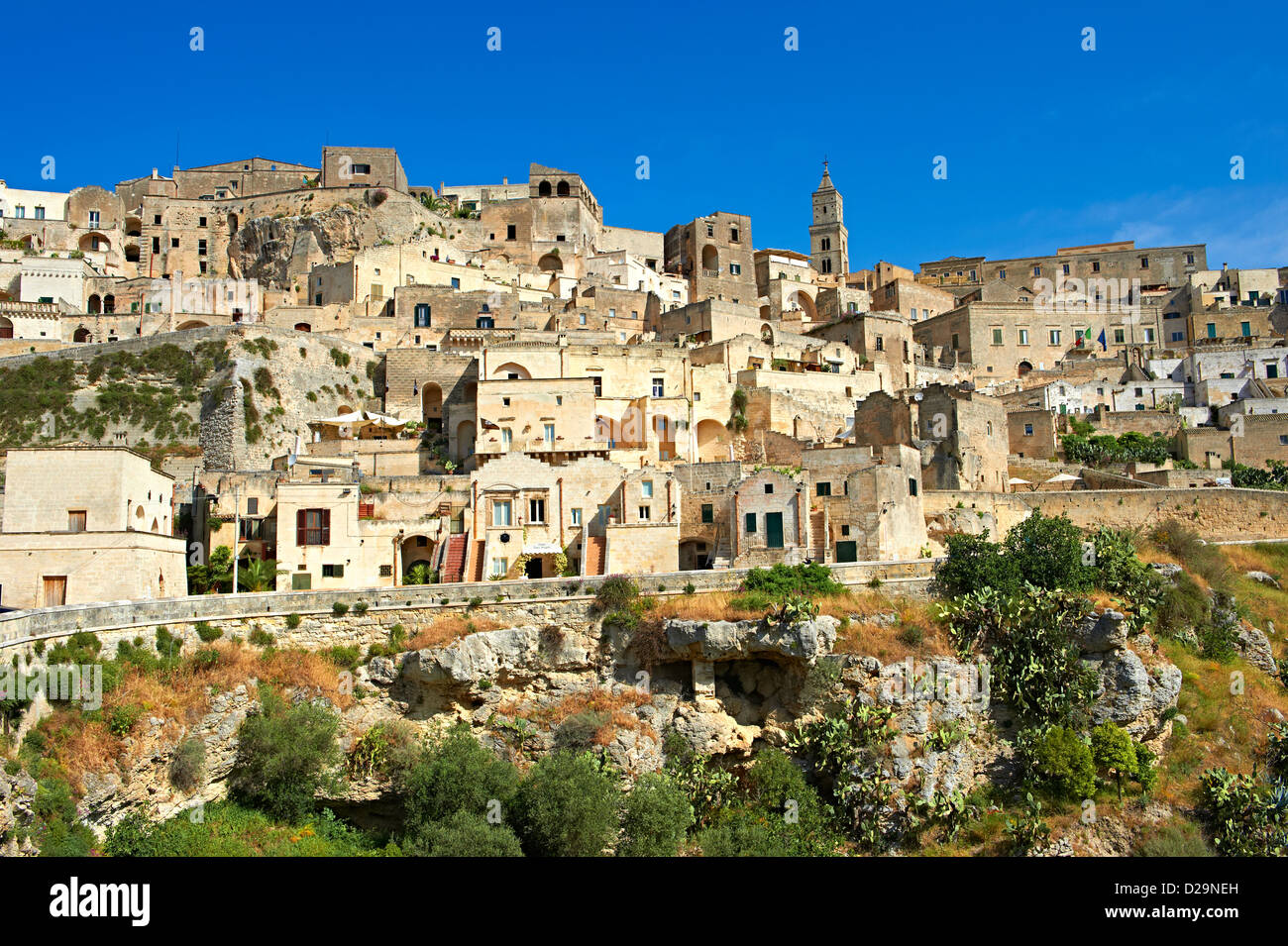 The ancient cave dwellings, known as “ Sassi “ , in Matera, Southern ...