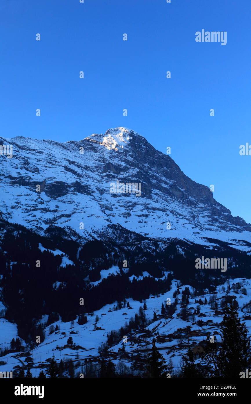 Winter North face of the Eiger Mountain, Grindelwald Ski resort; Swiss ...