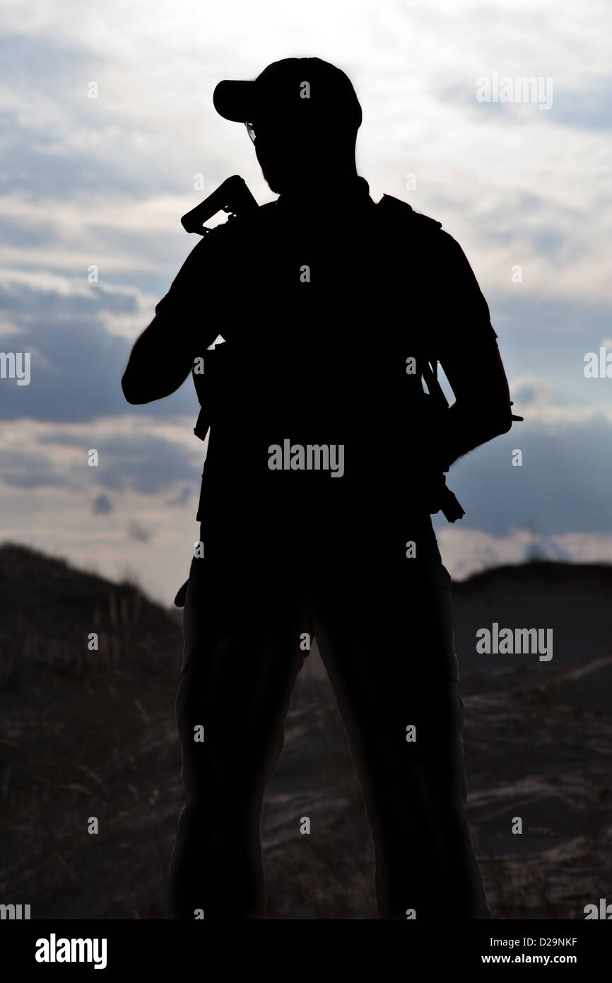 soldier against the sun Stock Photo - Alamy