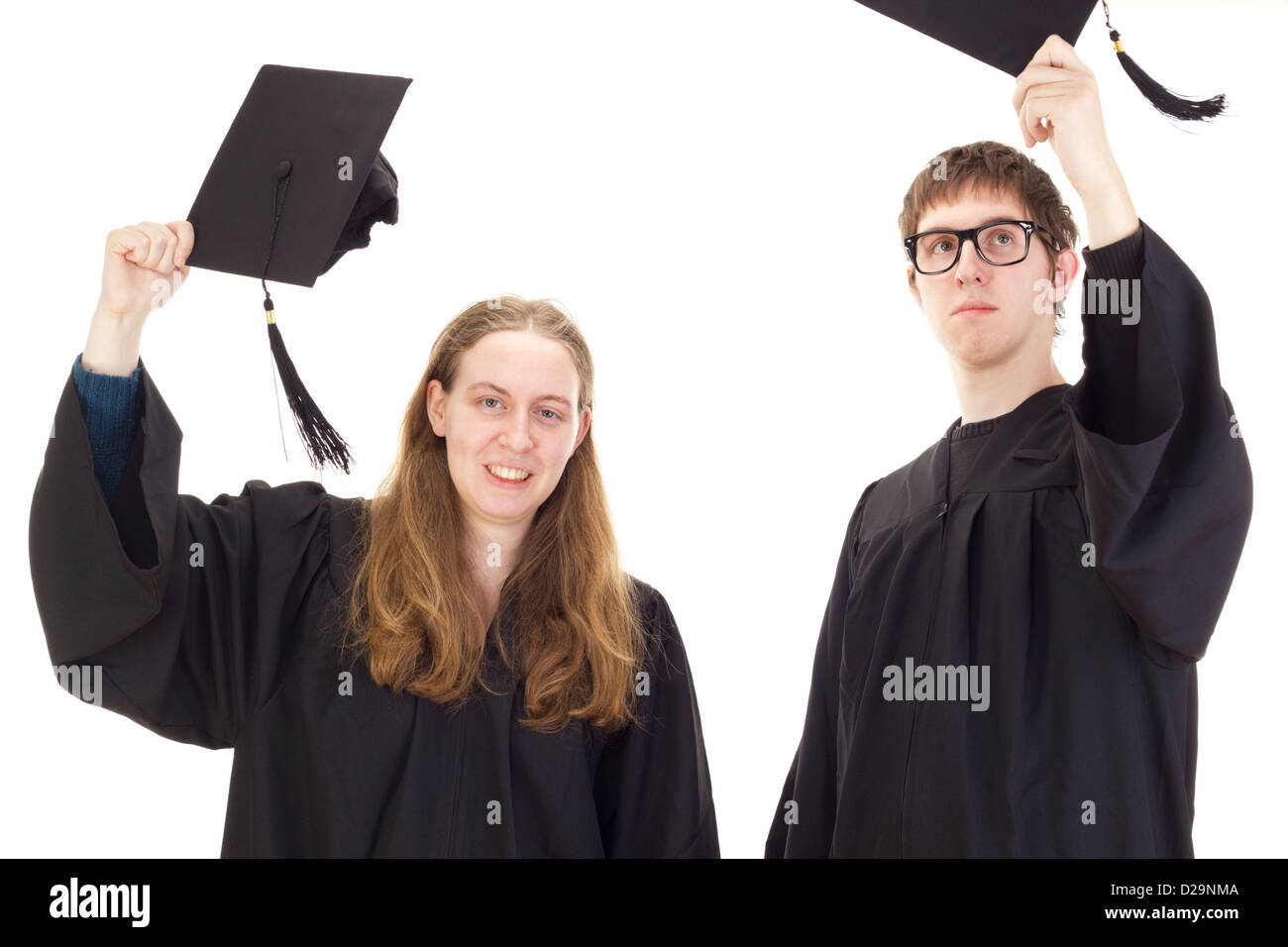 Students throwing their hats Stock Photo - Alamy
