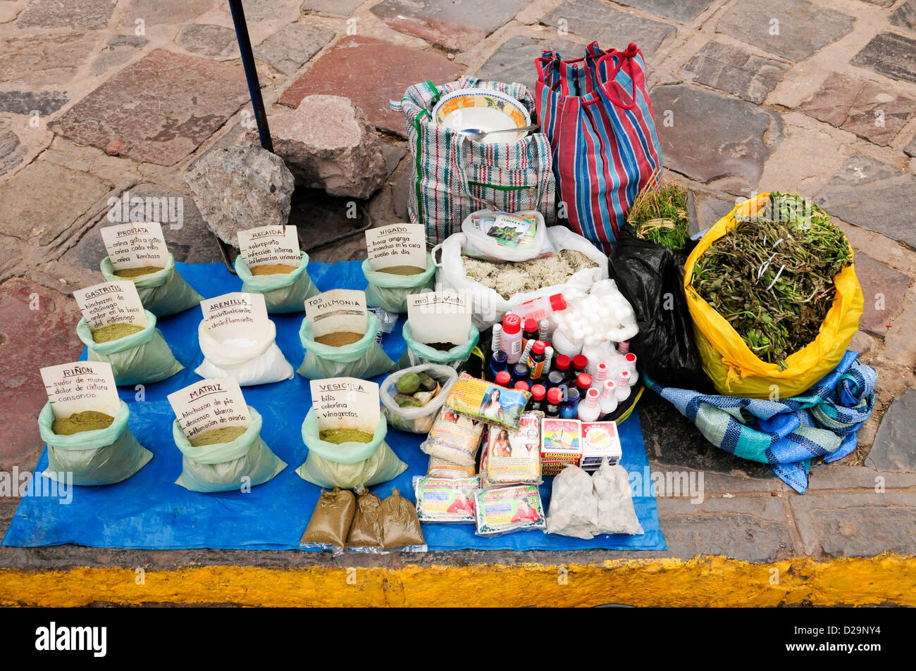 Display Of Peruvian Spices Stock Photo - Alamy