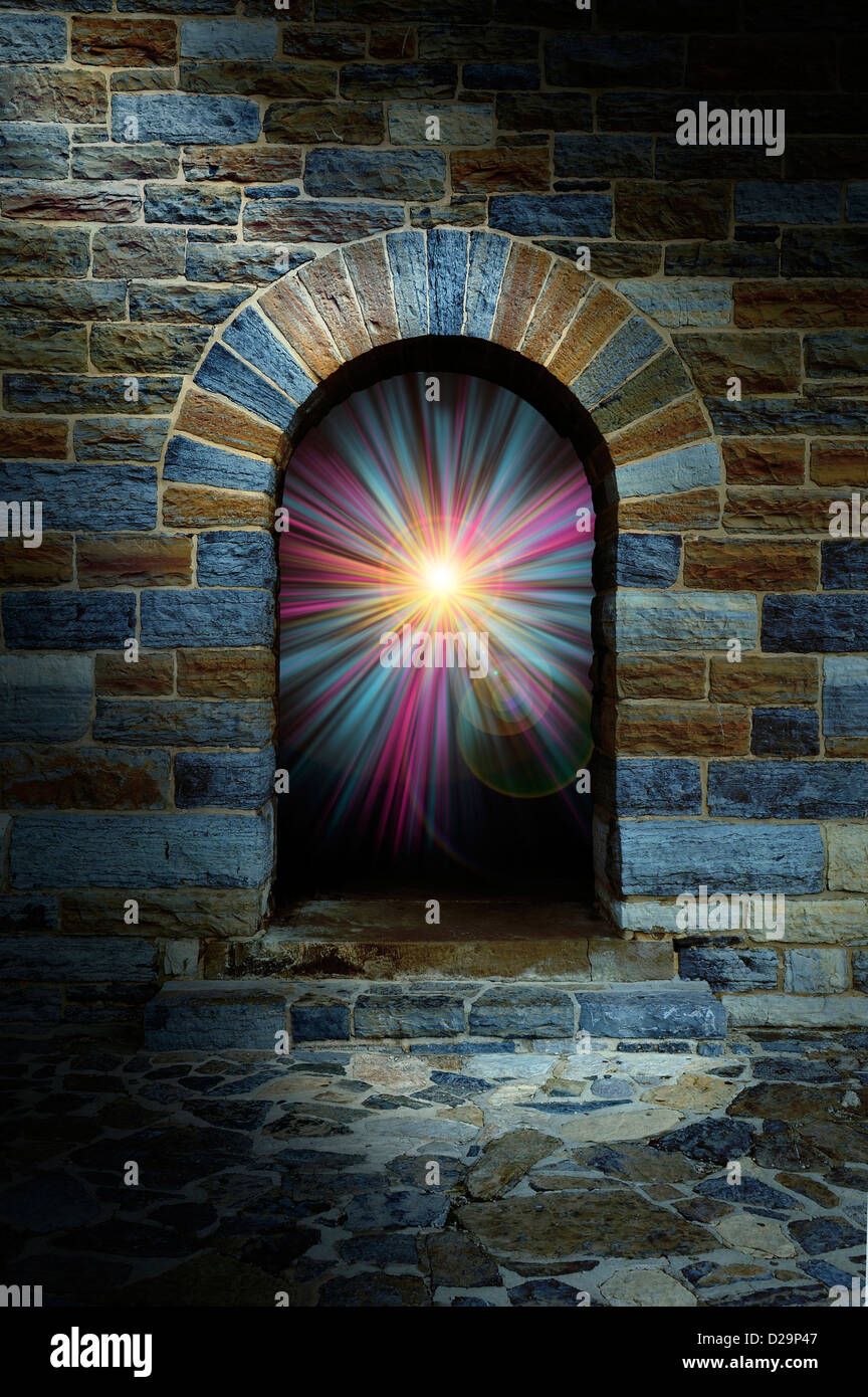 Magical Vortex In A Stone Arch Door High Resolution Stock Photography ...
