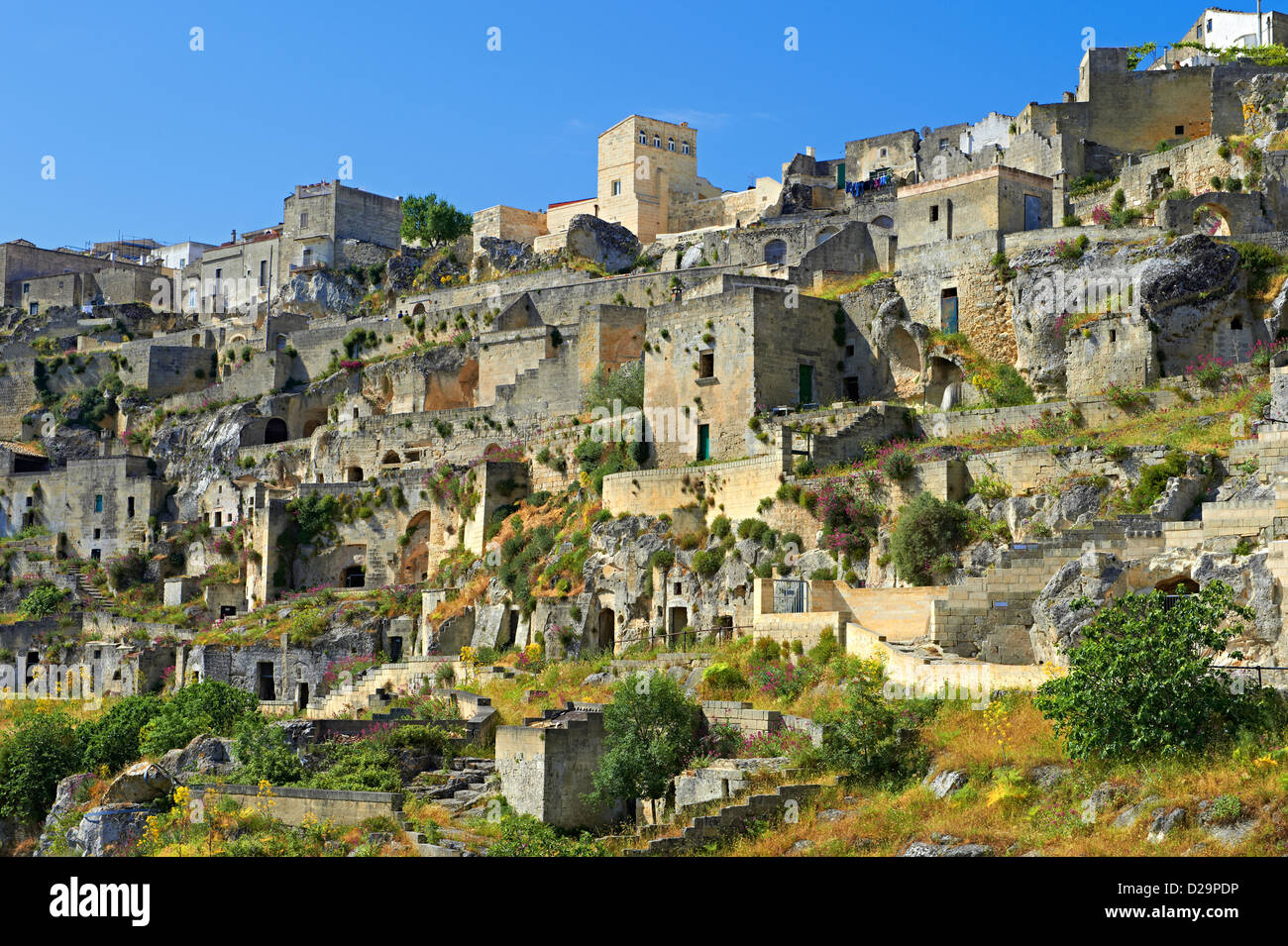 The ancient cave dwellings, known as “ Sassi “ , in Matera, Southern ...