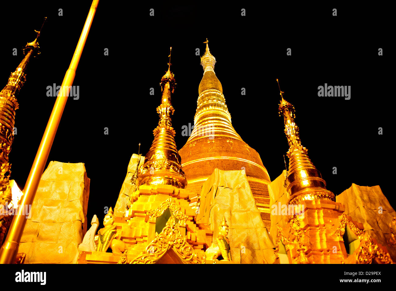 Shwedagon Pagoda,Buddhas,Buddhism By Night,Planetary Posts,Outlying ...
