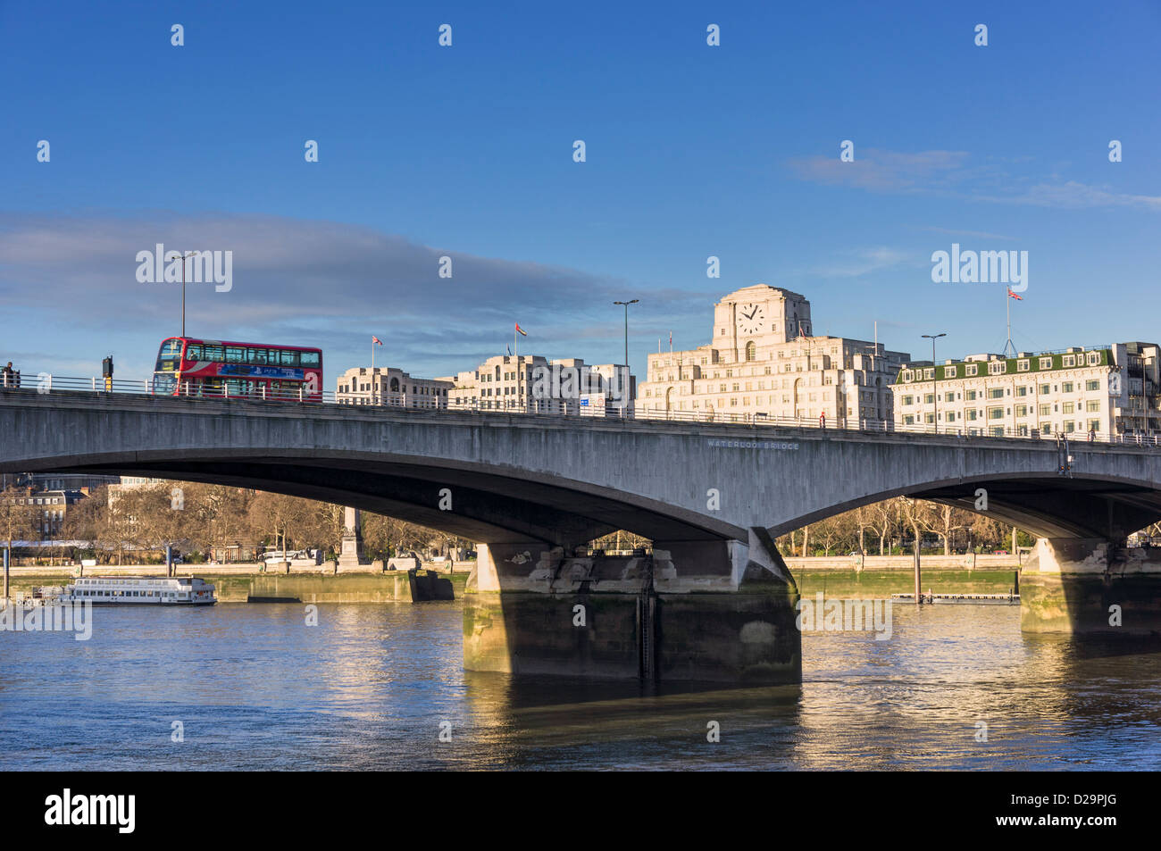 Waterloo bridge london bus hi-res stock photography and images - Alamy