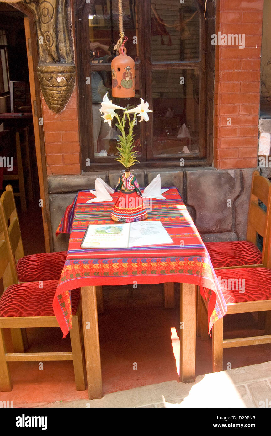 Restarant table peru travel world peru portrait color hi-res stock ...
