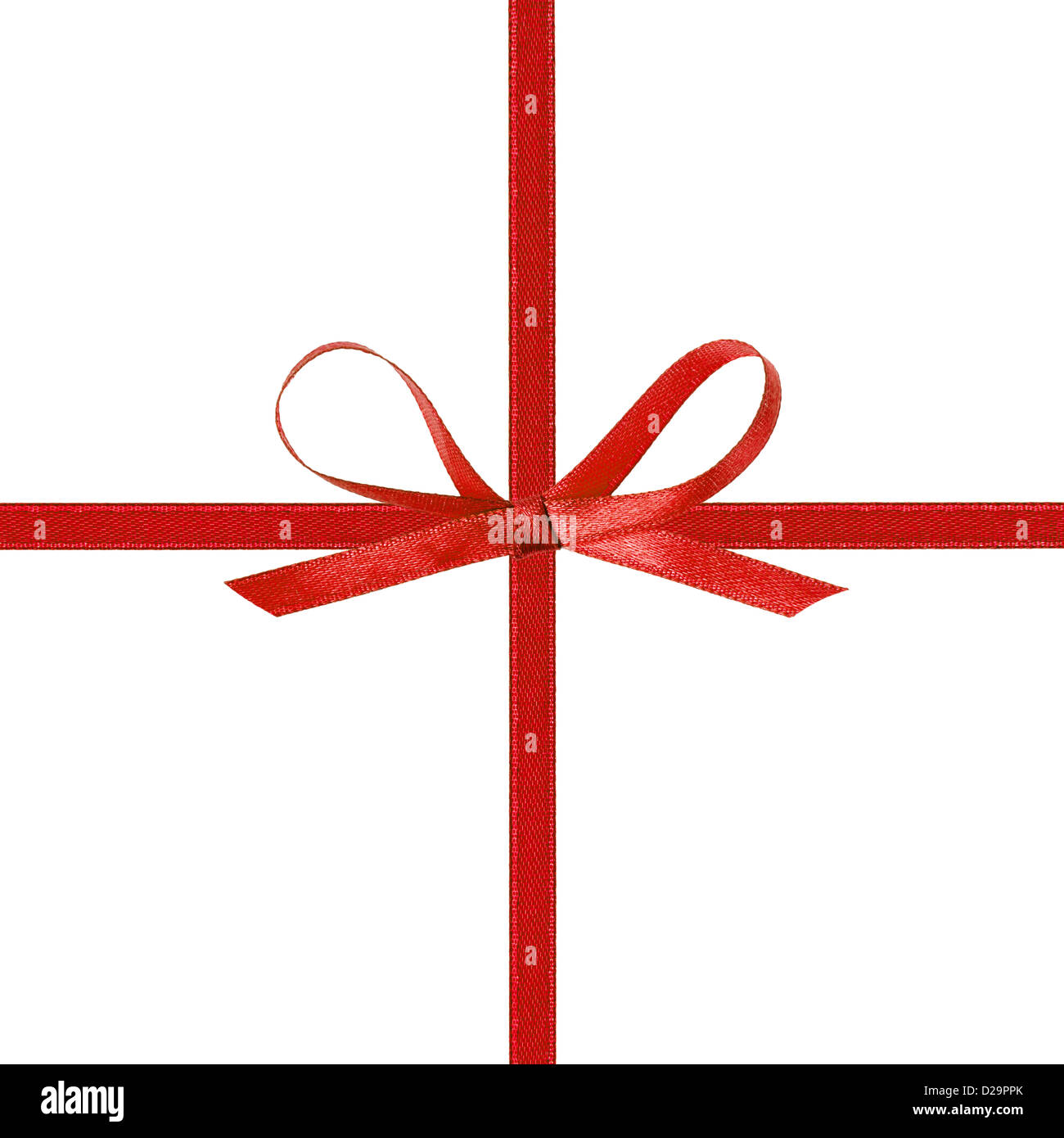 cross thin red ribbon with bow, isolated on white Stock Photo - Alamy