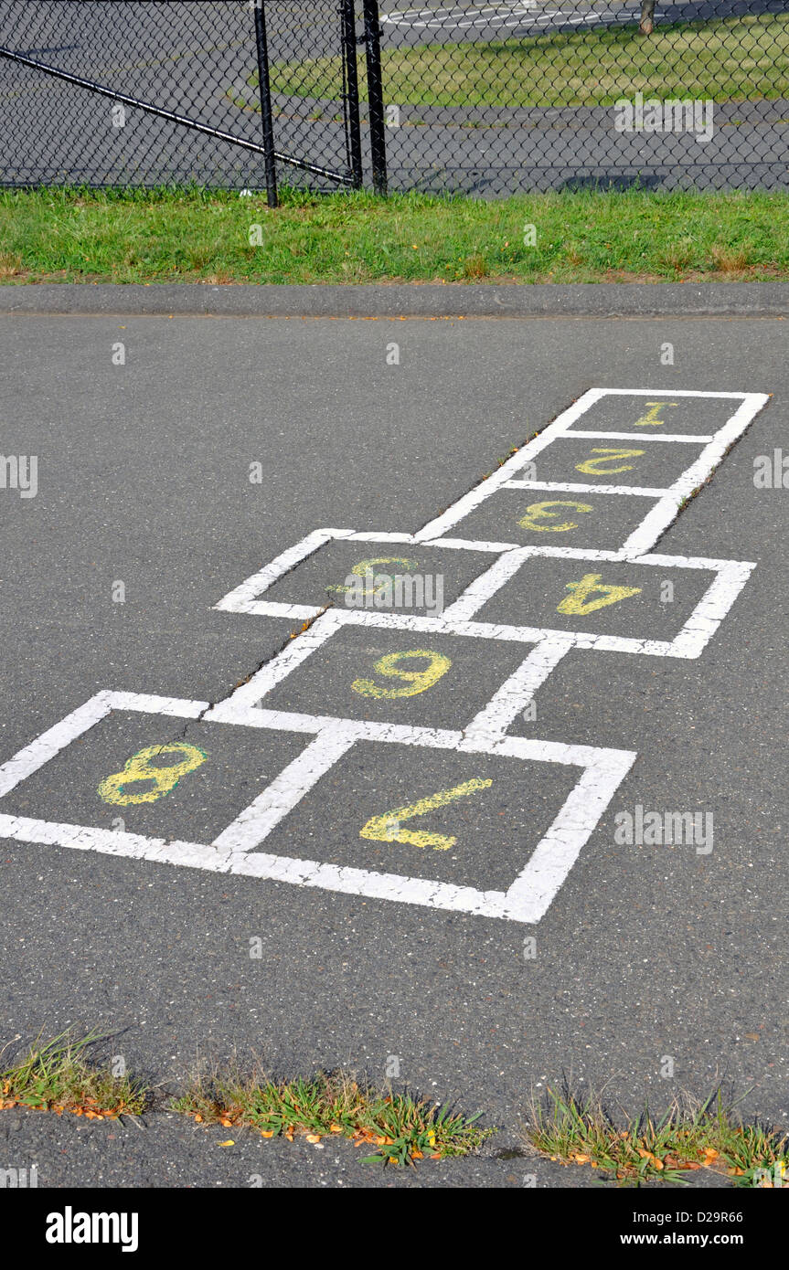 Hopscotch playground game Stock Photo - Alamy