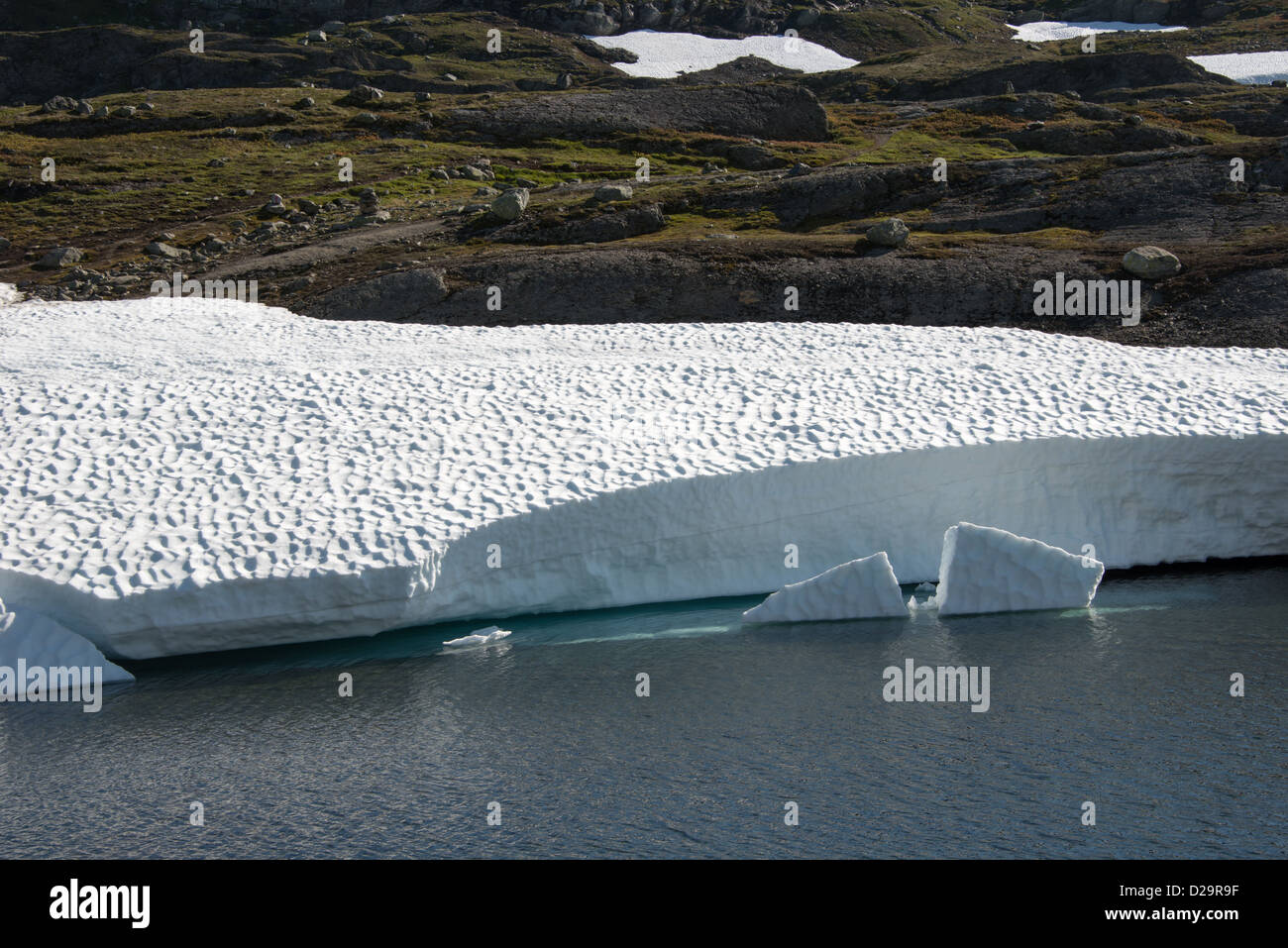Ice melting in high mountain Norway in July Stock Photo - Alamy
