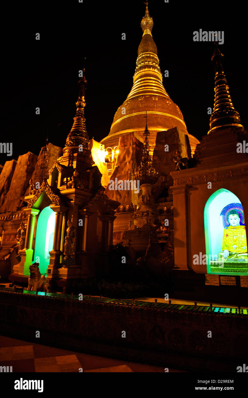 Shwedagon Pagoda,Buddhas,Buddhism By Night,Planetary Posts,Outlying ...