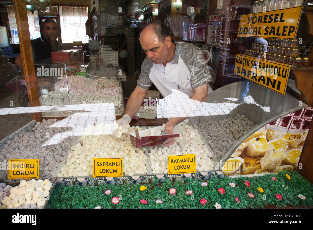 asia, turkey, central anatolia, ancient town of safranbolu, pastry shop ...
