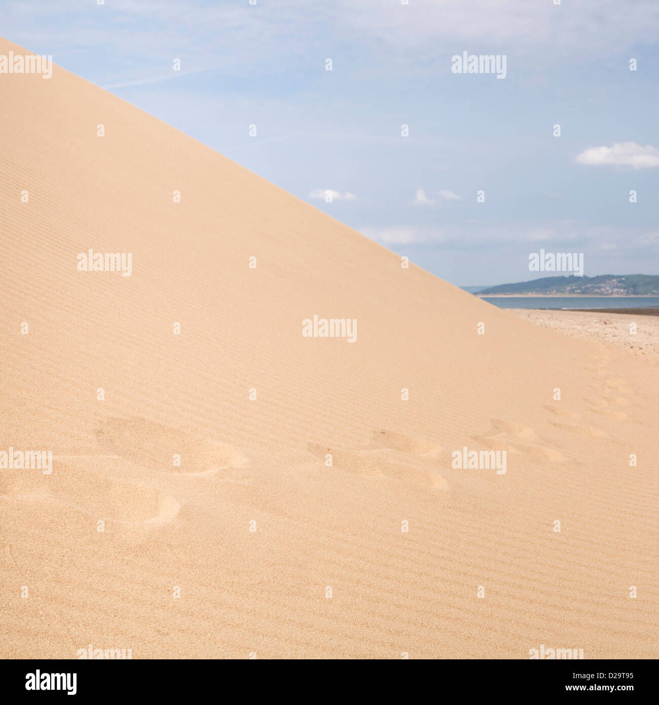 Simple composition of footprint in sand with copy space hi-res stock ...
