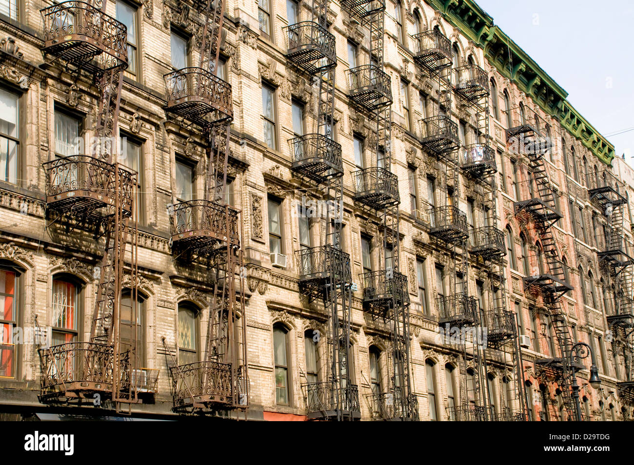 New York City, Tenement Buildings, Fire Escapes Stock Photo - Alamy