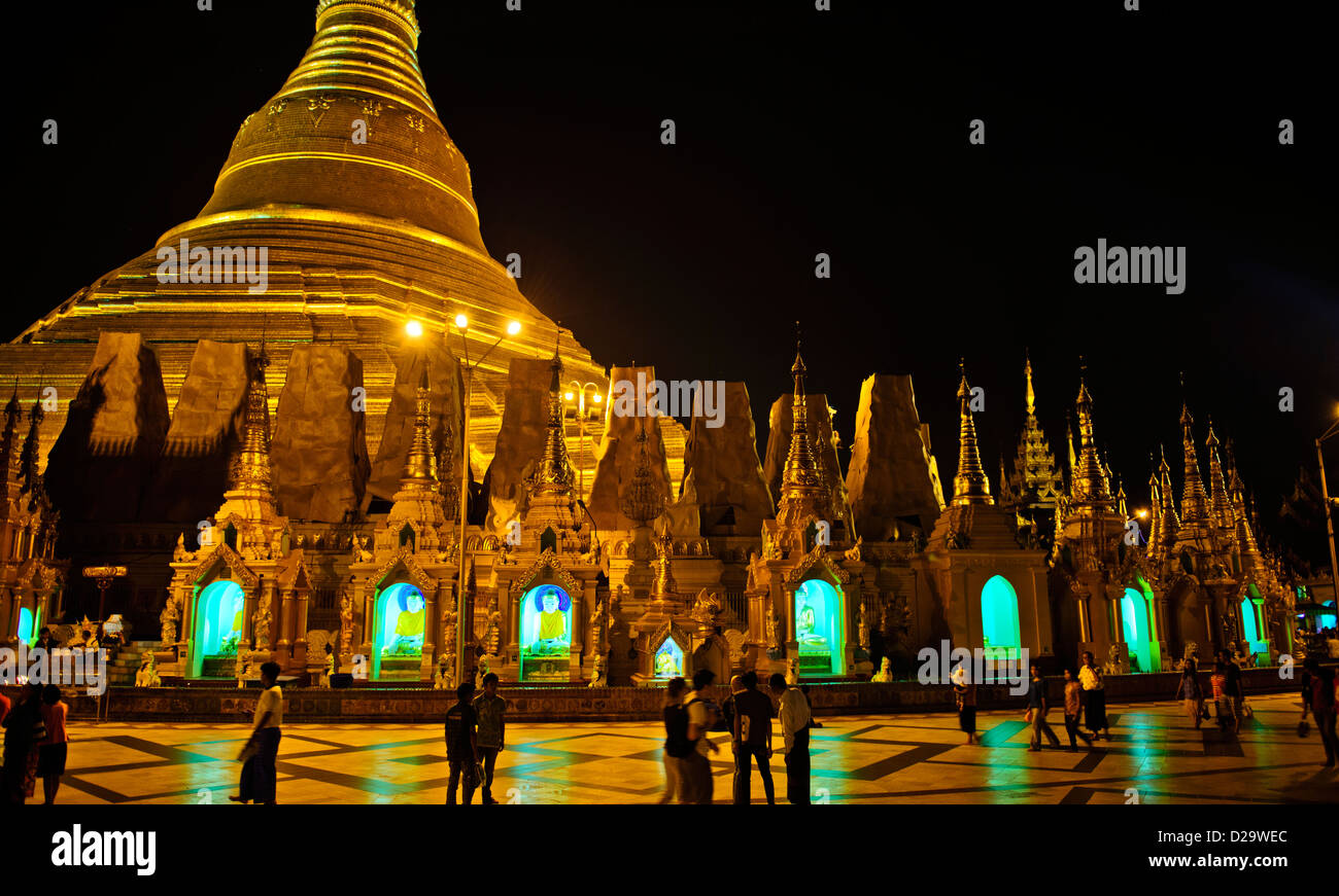 Shwedagon Pagoda,Buddhas,Buddhism By Night,Planetary Posts,Outlying ...