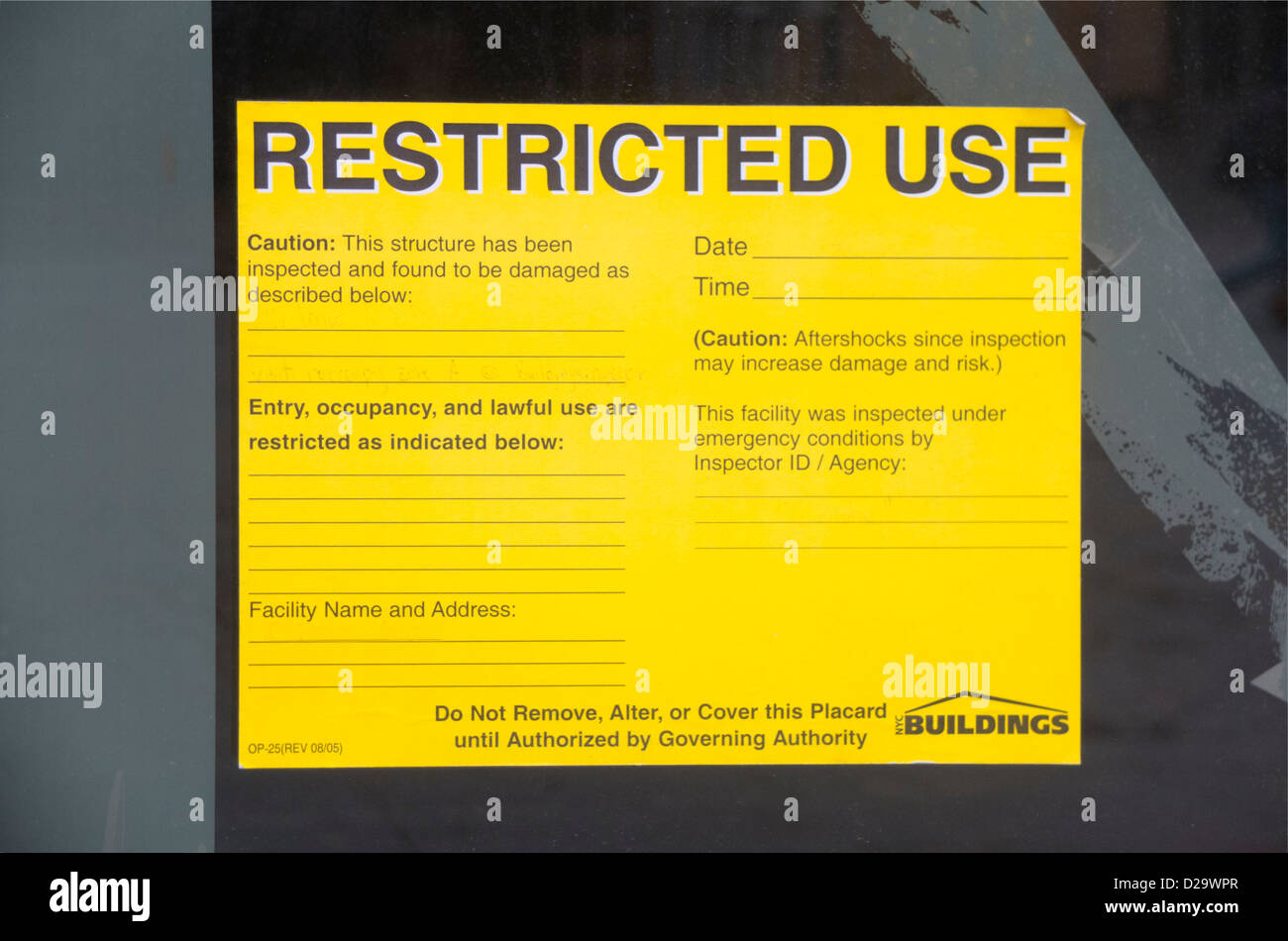 restricted use sign in window Stock Photo - Alamy
