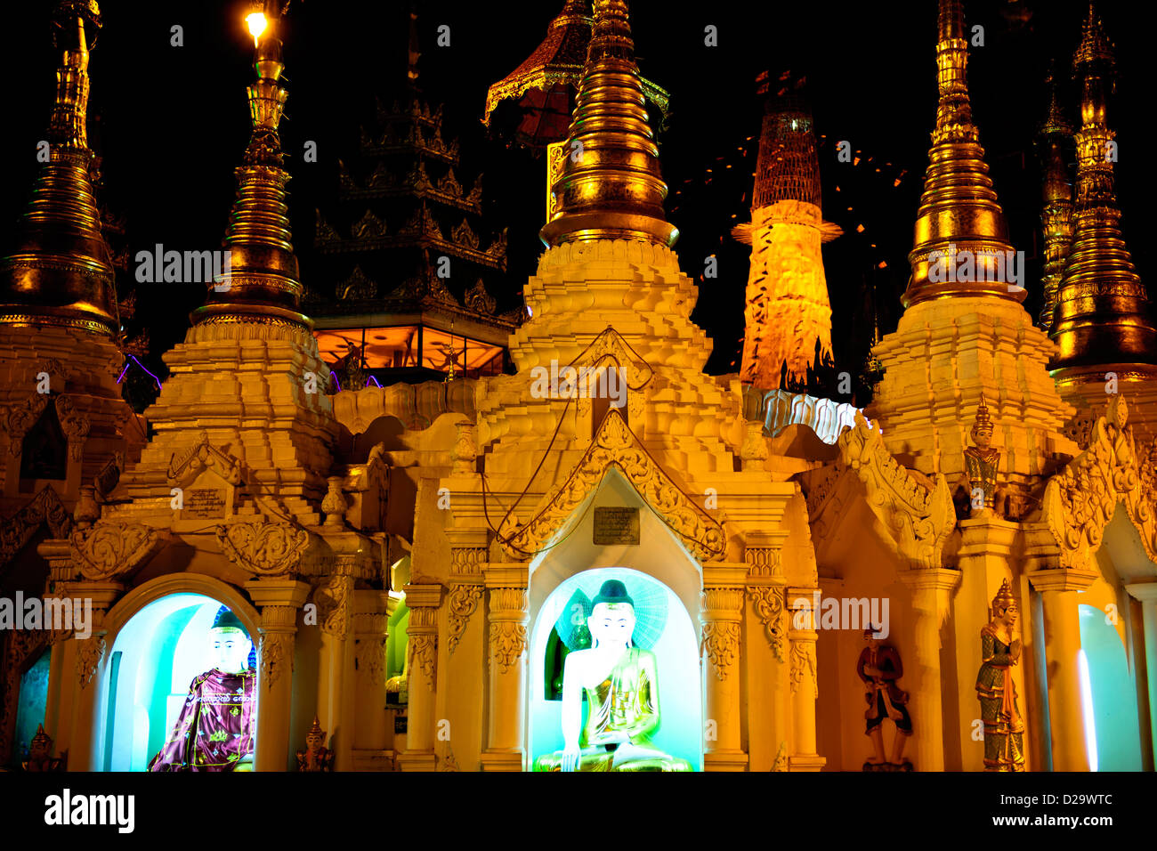 Shwedagon Pagoda,Buddhas,Buddhism By Night,Planetary Posts,Outlying ...