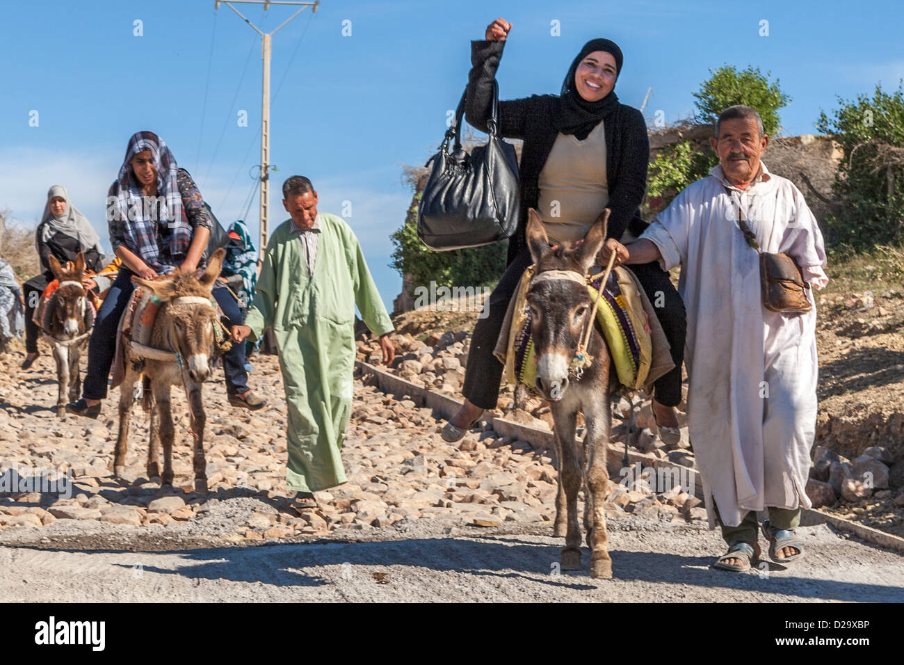 Tourist Donkey train, Souss Valley, Taroudant, Morocco Stock Photo - Alamy