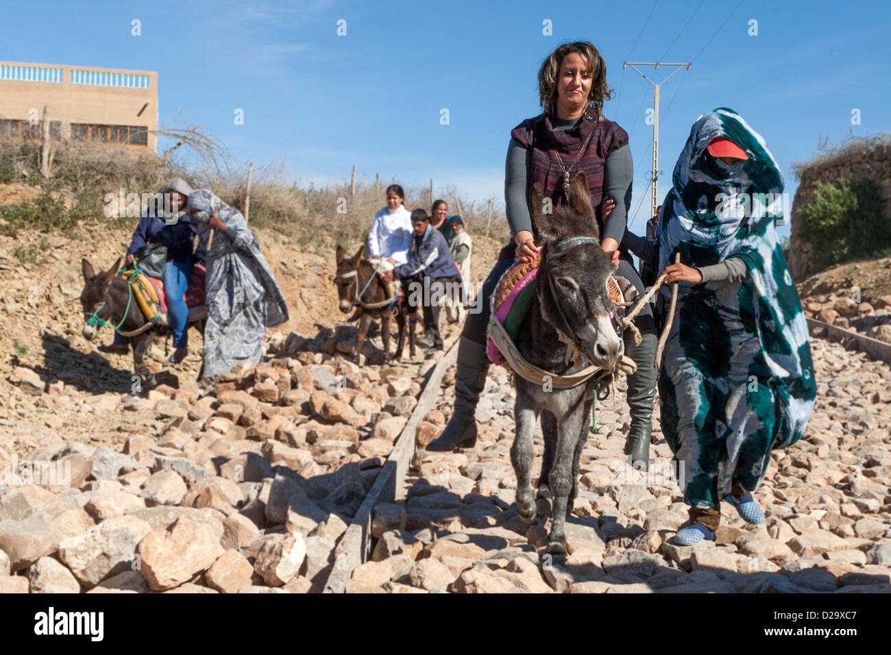 Tourist Donkey train, Souss Valley, Taroudant, Morocco Stock Photo - Alamy