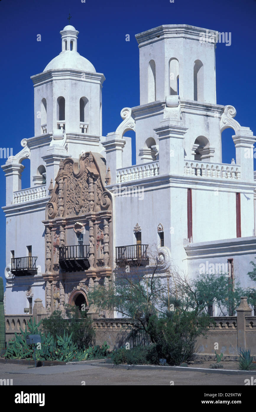 Arizona tucson exterior san xavier delbac mission hi-res stock ...