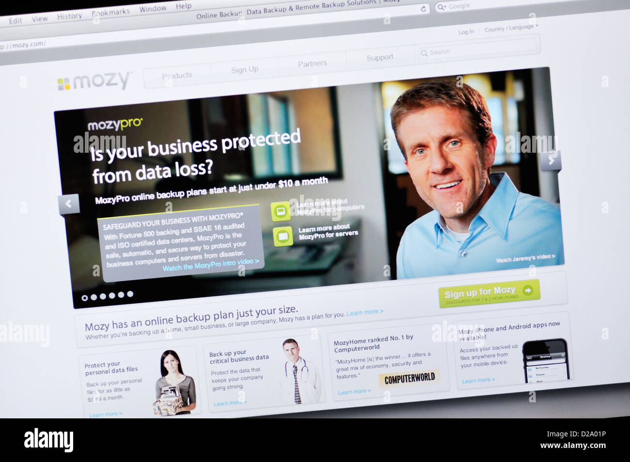 Mozy website - online computer backup Stock Photo - Alamy