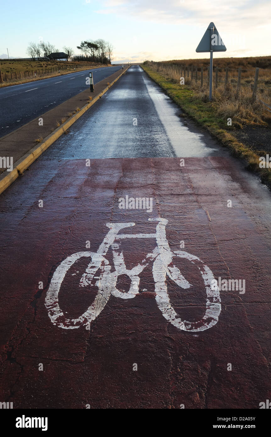 Cycle route on the A77 Glasgow to Kilmarnock road Stock Photo - Alamy
