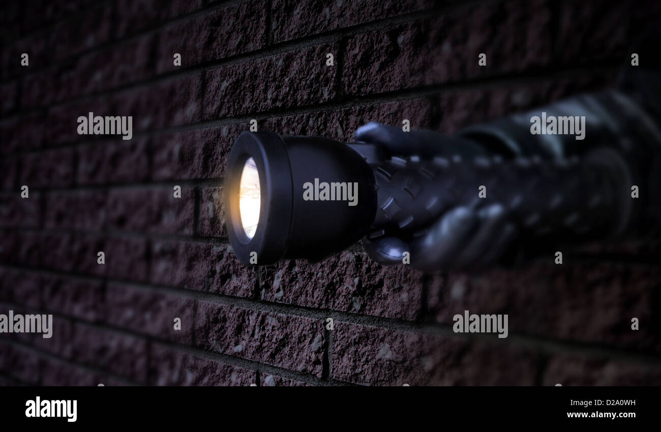 Flashlight Beam On Wall