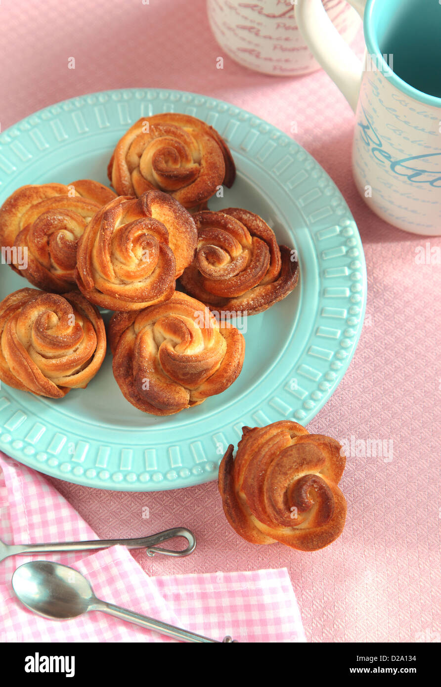 Rose shaped cinnamon bun Stock Photo - Alamy