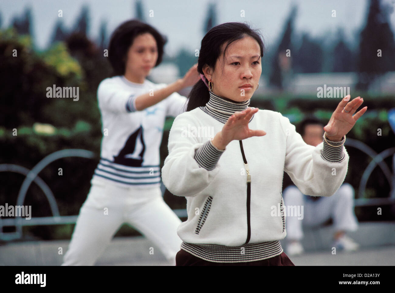 Taiwan, Sun Yat Sen Memorial. Women Doing Morning Exercise Stock Photo ...