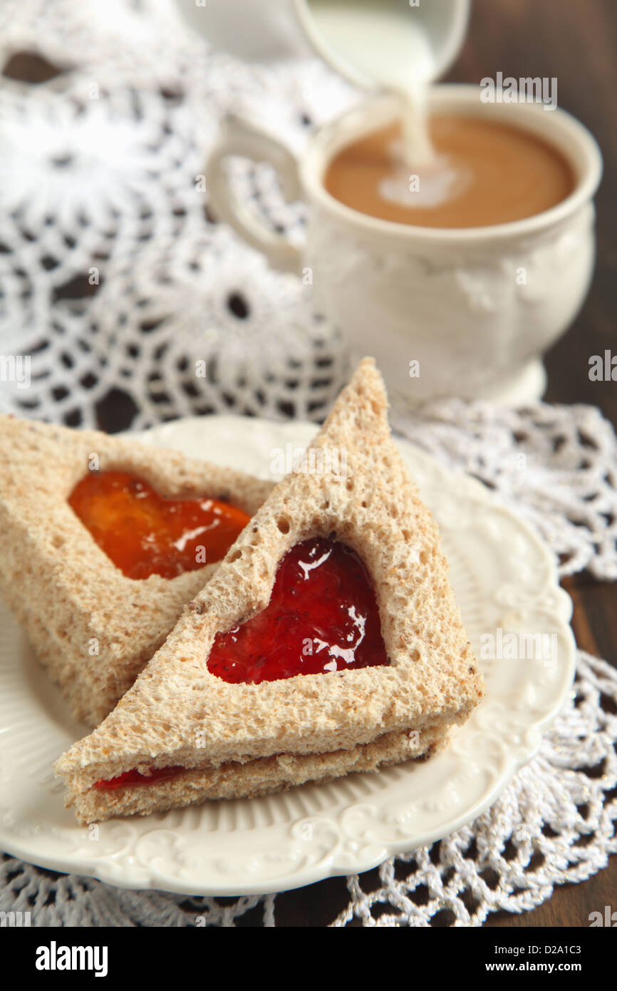 Sandwiches with jam Stock Photo - Alamy