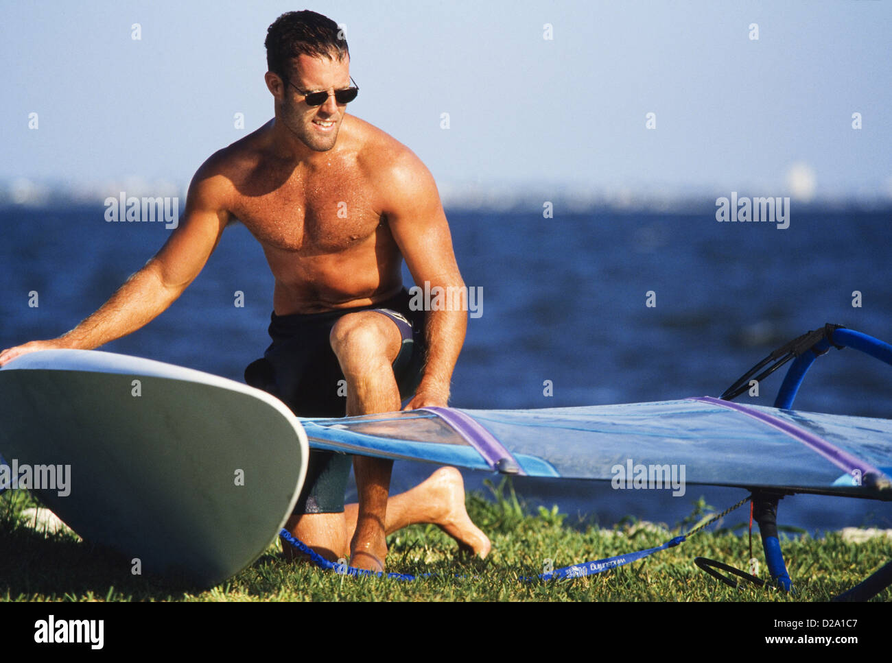 Male athlete Windsurfing , Miami MR328 Stock Photo - Alamy