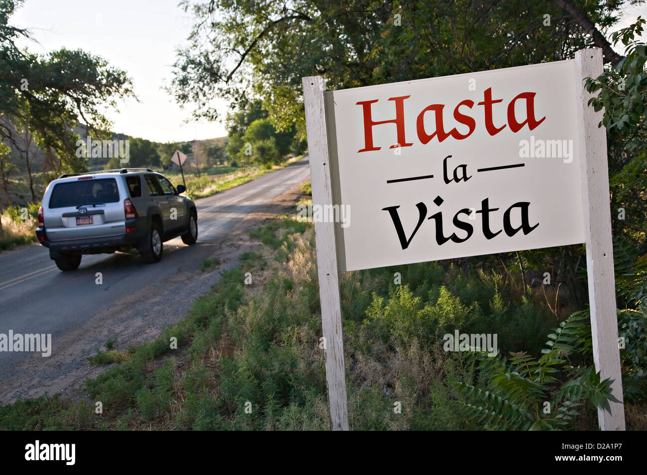 Welcome to Cerrillos sign upon entering Los Cerrillos, New Mexico Stock ...