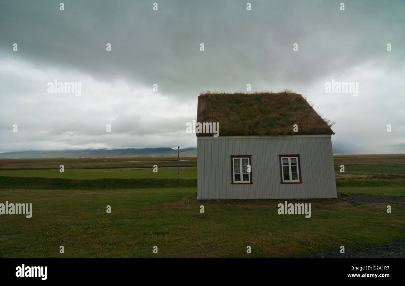traditional turf house at the Glaumbaer Farm in Skagafjordur, northern ...