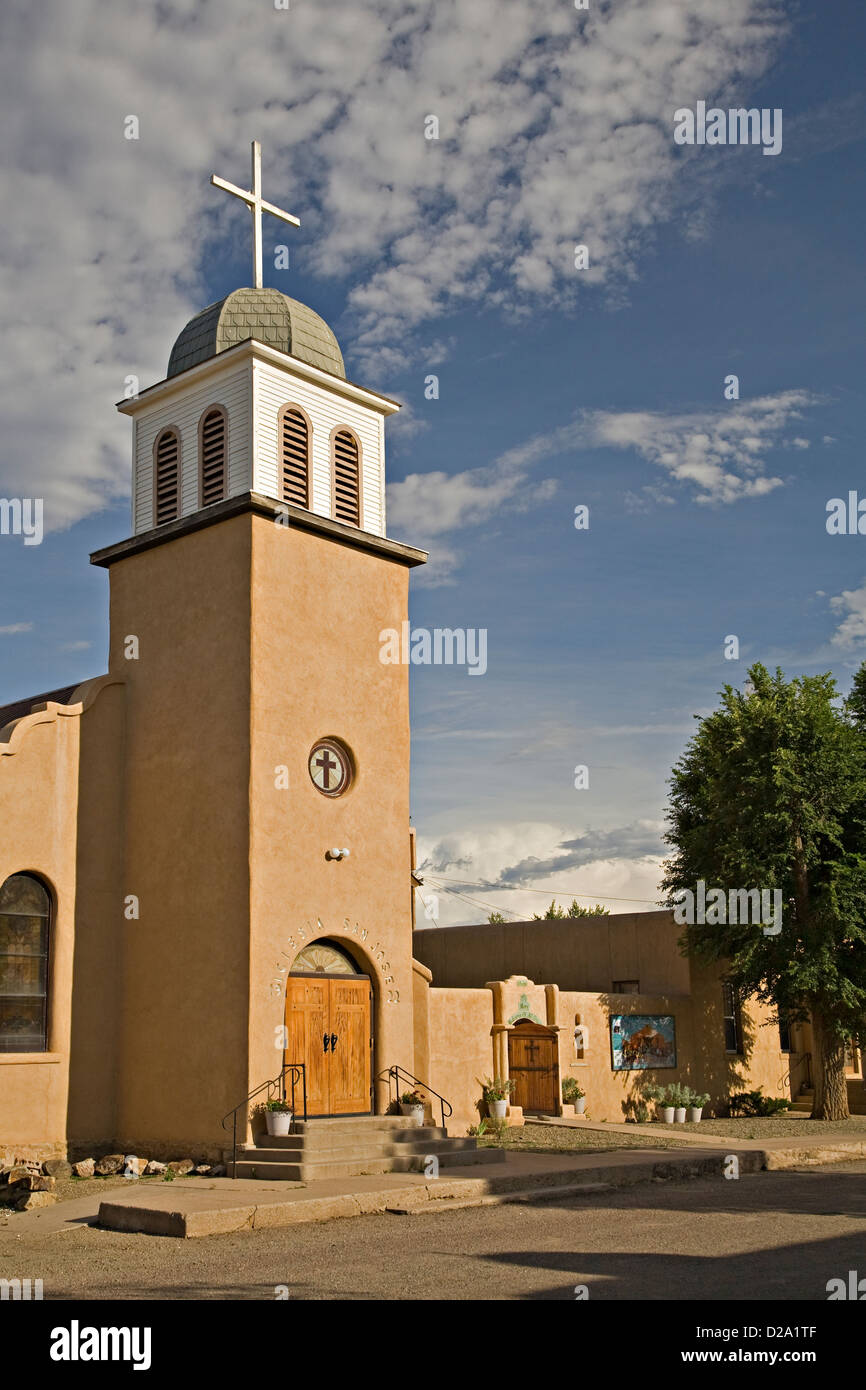 Exterior view of the St. Joseph's Church in Los Cerrillos, New Mexico ...