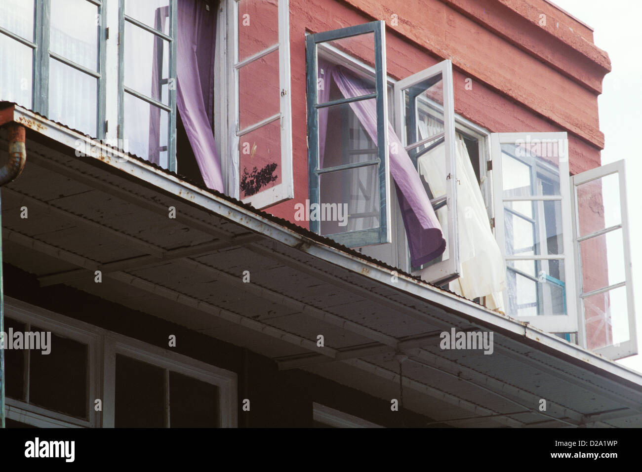 Louisiana. New Orleans. French Quarter. Curtains Blowing Through Open ...