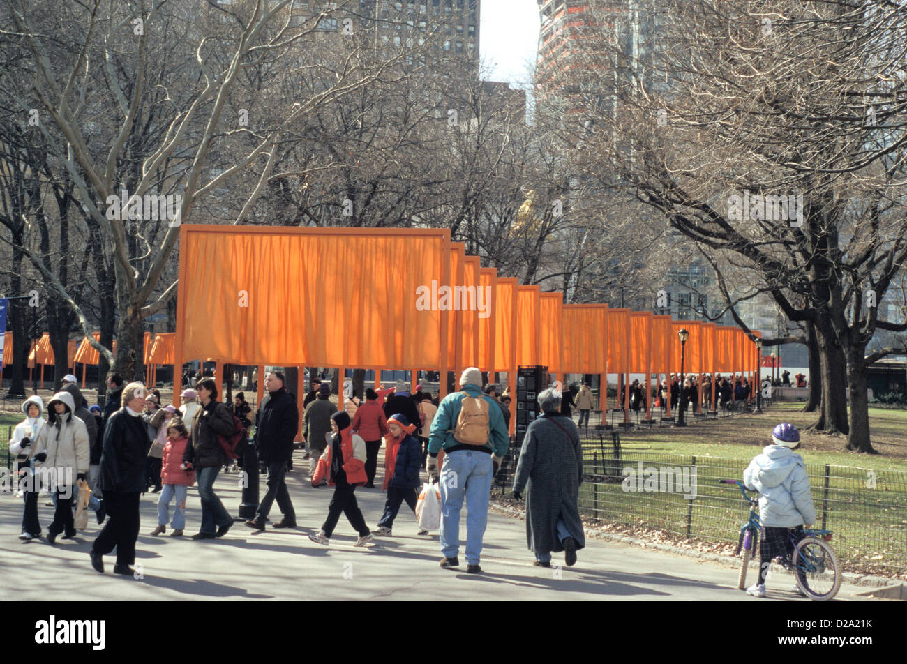 New York. New York City. Central Park. The Gates - Christo. Path From ...