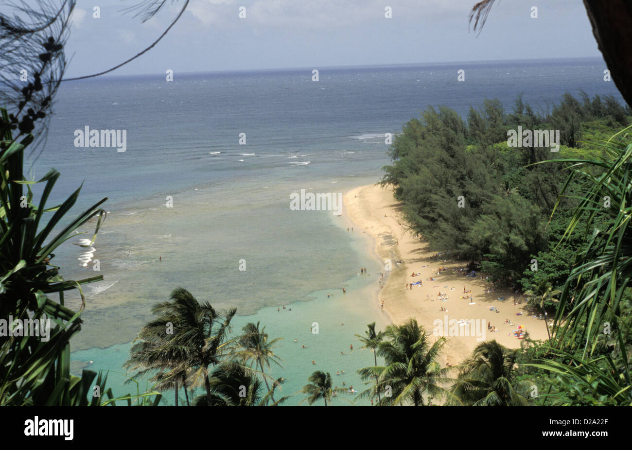 Hawaii. Kauai. Na Pali Coast. Kee Beach. View From Kalalau Trail Stock ...