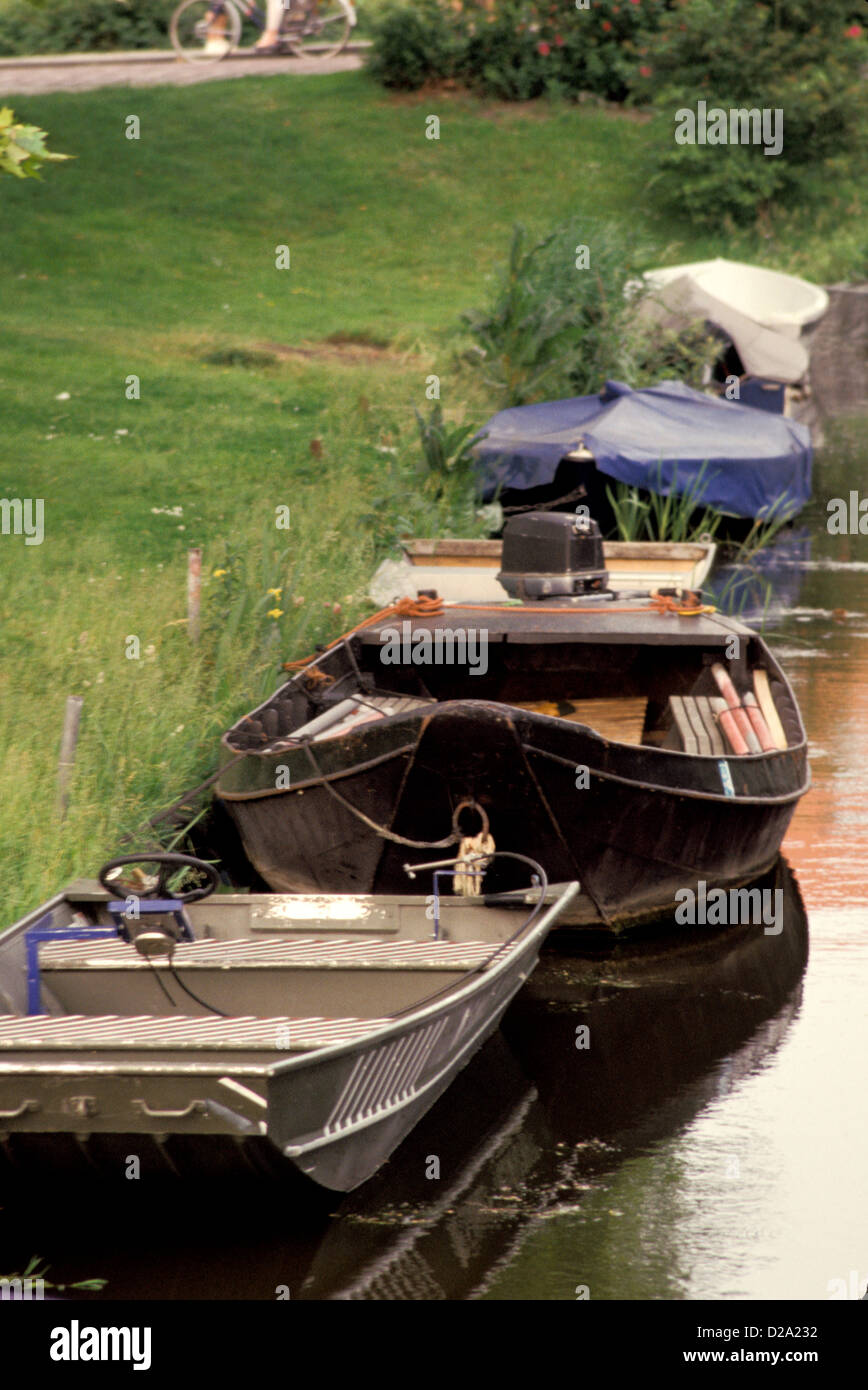 Netherlands. Canal. Small Boats Stock Photo - Alamy