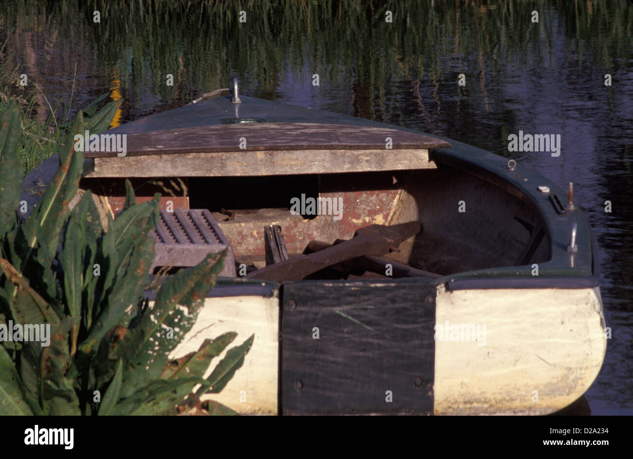 Netherlands. Canal. Small Boat Stock Photo - Alamy