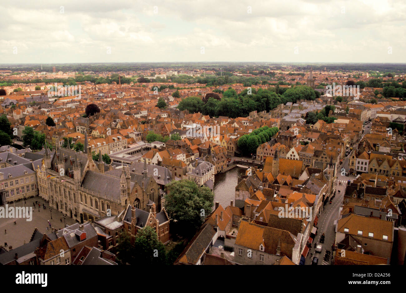 Belgium. Brugge. Bruges. View From Belfort. Belfry. Rooftops Stock ...