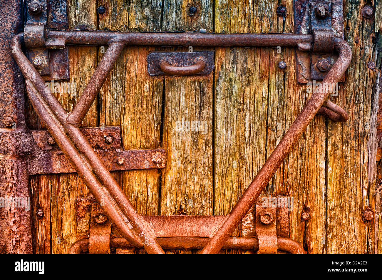 Sea worn door with corroded steal triangle hangers attached. Great ...