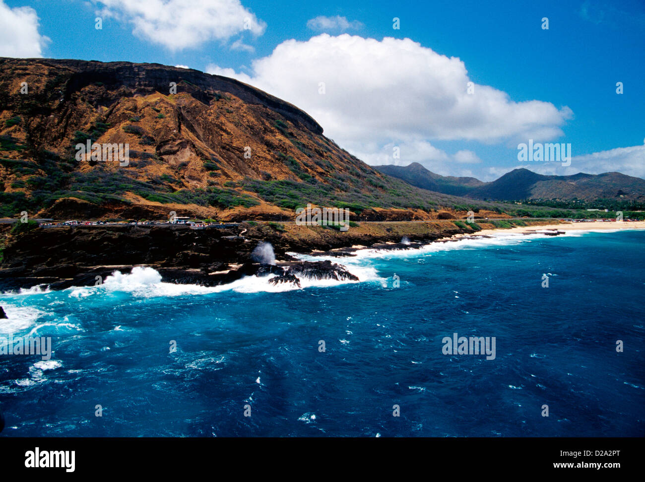Hawaii oahu aerial view kalanianaole highway near hi-res stock ...