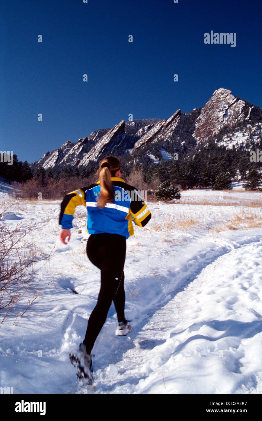 Colorado boulder woman running chautauqua trail sports hi-res stock ...