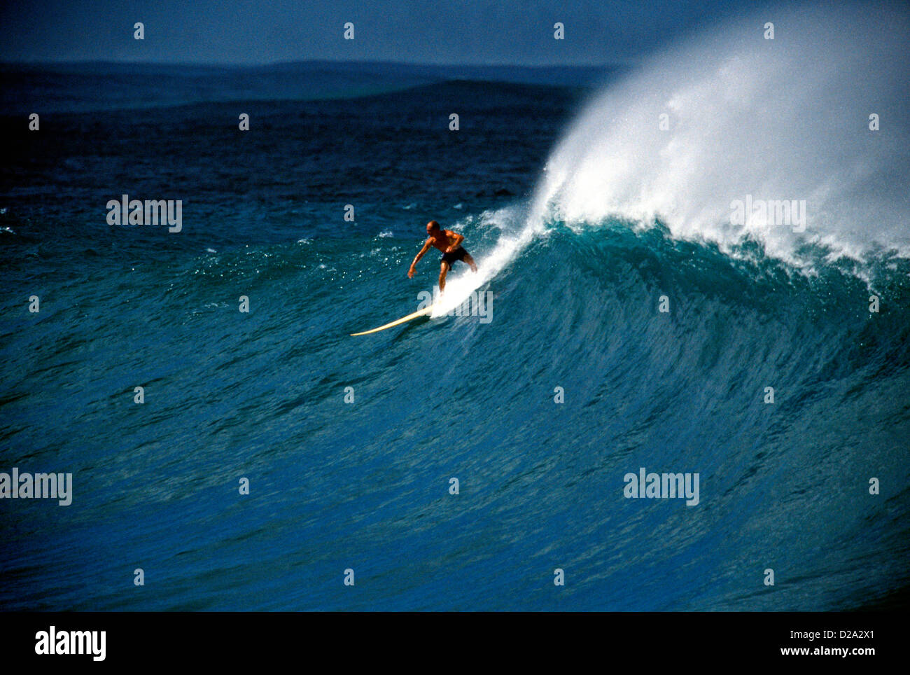 Hawaii, Oahu. Man Surfing Waimea Bay Stock Photo - Alamy