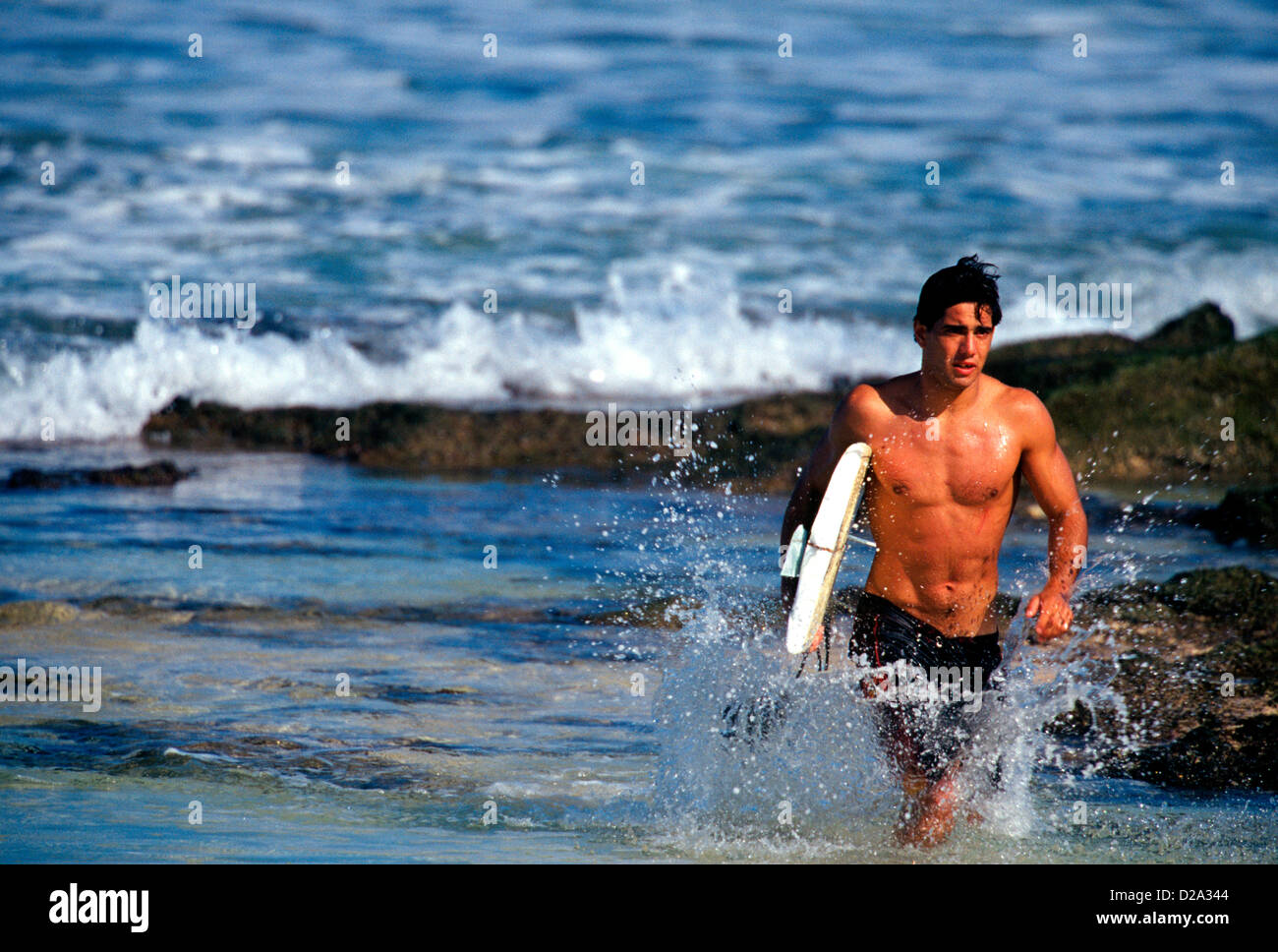 Hawaii oahu surfer broken surf board rocky point sports hi-res stock ...