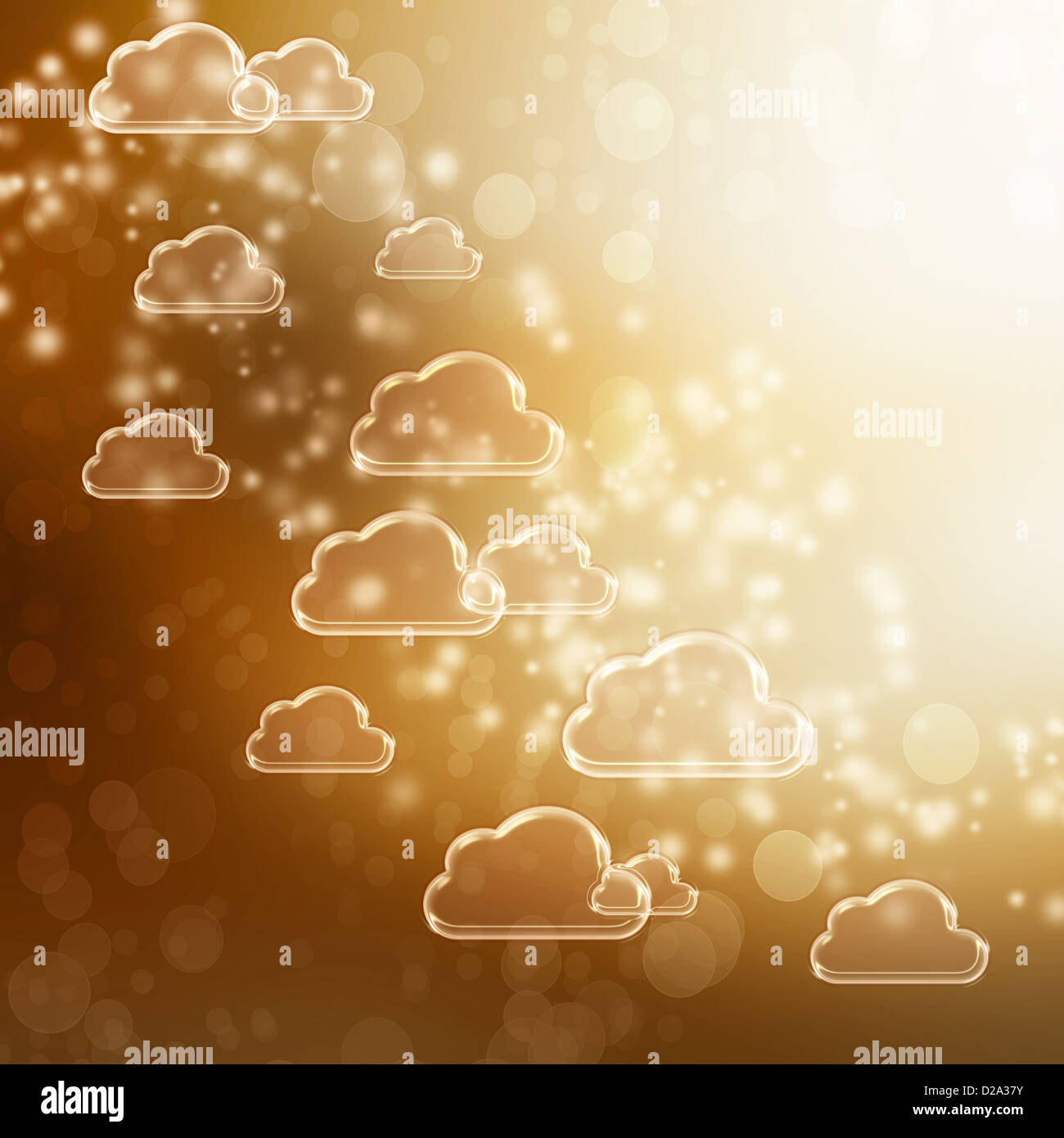 Clear shiny gold clouds shapes background Stock Photo - Alamy